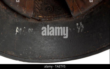 A steel helmet M 30 for members of the Allgemeine-SS Black painted ...