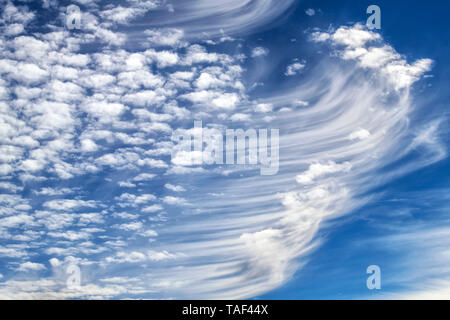 Cirrus cloud in the Upper Troposphere above Reigate, Surrey Stock Photo ...