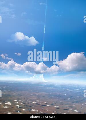 Sci Fi - View of Planet from Spaceship Stock Photo - Alamy