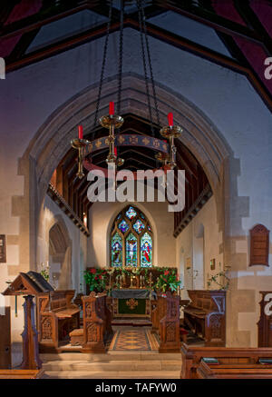 The nave & Sanctuary of St Lawrence Church, Tubney, Oxfordshire, UK ...