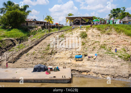 Port of Jenaro Herrera community on the Ucayali River on the route ...