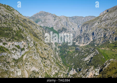 La Hermida gorge from Santa Catalina lookout point, Cantabria in Spain ...