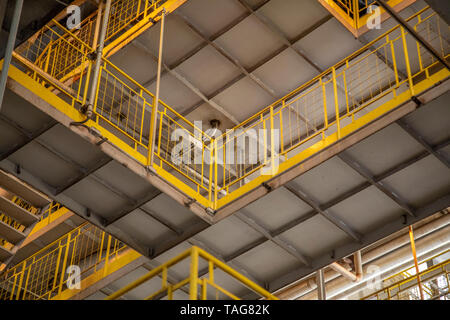 handrail industrial yellow fence metallic Stock Photo - Alamy