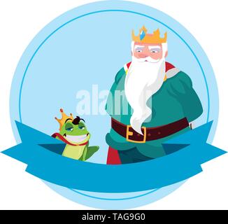 king with toad prince characters vector illustration design Stock ...