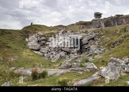 Daniel Gumb's Cave and the Cheesewring, Bodmin Moor, Cornwall UK Stock ...
