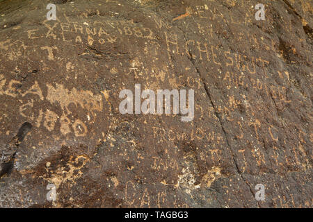Register Rock inscriptions, Massacre Rocks State Park, Oregon Trail ...