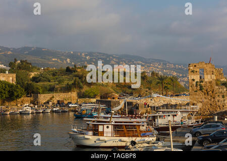 Ancient old harbour port of Byblos Jbeil in Lebanon Middle east Stock ...
