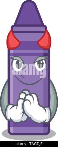 Angry purple crayon isolated with the character Stock Vector Image ...