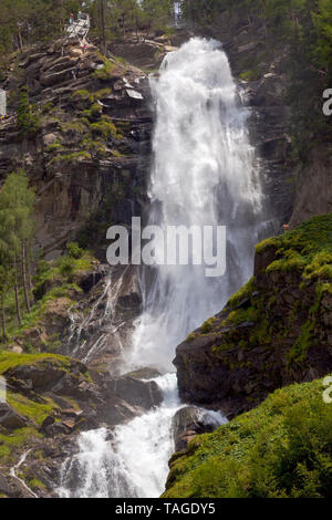 The Stuibenfall waterfalls in Umhausen, Ötztal Valley, Austria. The ...