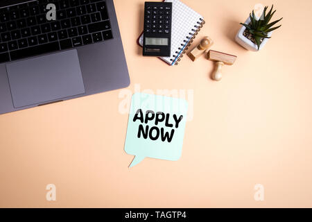 Apply Now Form Information Job Concept Stock Photo - Alamy