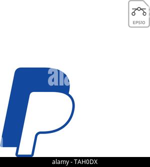 Paypal logo illustration. Paypal icon. Paypal illustration isolated on ...