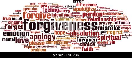 Forgiveness word cloud concept. Collage made of words about forgiveness ...