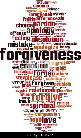 Forgiveness word cloud concept. Collage made of words about forgiveness ...