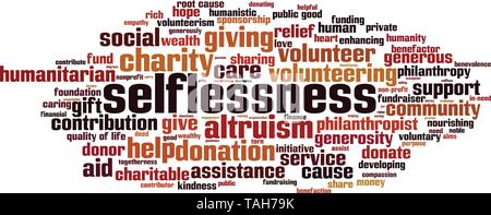 Selflessness word cloud concept. Collage made of words about ...