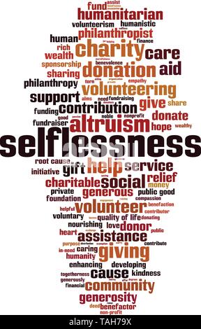 Selflessness word cloud concept. Collage made of words about ...