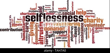 Selflessness word cloud concept. Collage made of words about ...