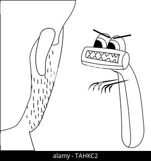 angry razor. Isolated outline stock vector illustration Stock Vector ...