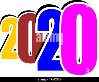 Colorful calendar 2020 year. Week starts from sunday. Vector ...