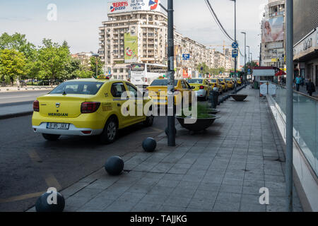 Bucharest, Romania, taxi rank in the center of Bucharest Stock Photo ...