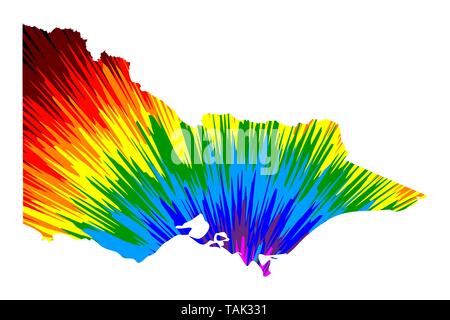 Victoria (Australian states and territories, Vic) map vector ...