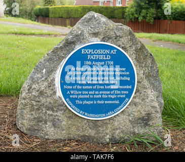 A plaque in memory of the coal miners who died at Haig Pit in ...