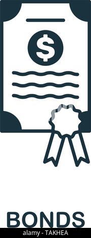 Bonds icon from investment collection. Simple line Bonds icon for ...