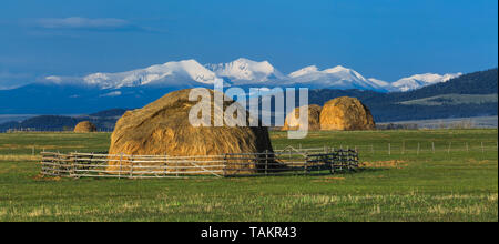 haystacks below the flint creek range near avon, montana Stock Photo ...