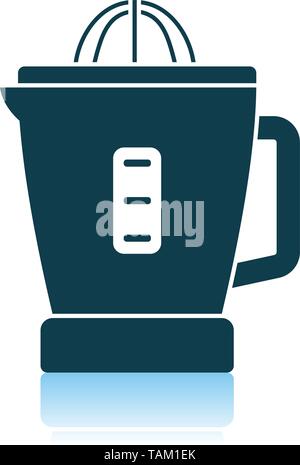 Citrus juicer machine icon. Blue frame design. Vector illustration ...