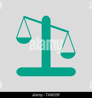 Justice scale icon. Gray background with green. Vector illustration ...