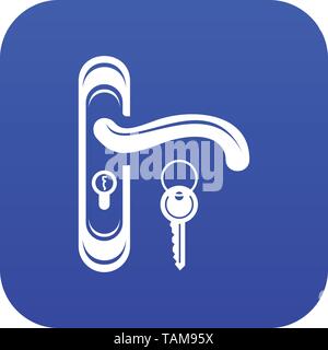 Door handle and key icon blue vector Stock Vector Image & Art - Alamy