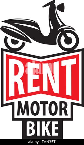 Motorcycle logo for rent. Vector illustration on white background Stock ...