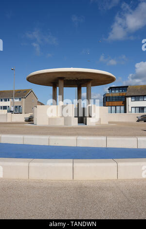 Coastal sea defences, concrete stepped revetment protects cleveleys ...