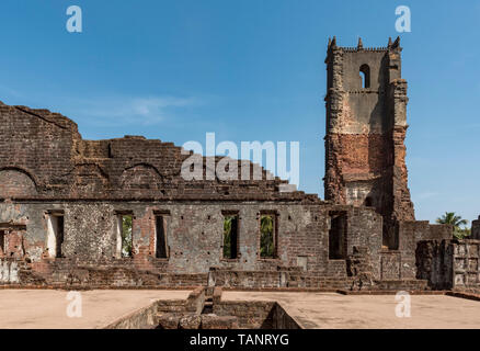St Augustine Church tower ruins Old Goa India Stock Photo - Alamy