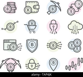 bitcoin miner line icon, vector Stock Vector Image & Art - Alamy