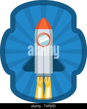 frame with rocket taking off icon Stock Vector Image & Art - Alamy