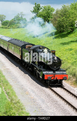 GWR Manor Class No 7820 Dinmore Manor at Buckfastleigh station on the South Devon Railway during ...