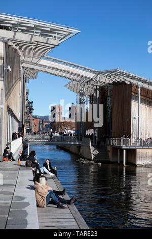 Cityscape of Oslo with modern architecture, buildings the Central ...