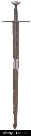 A Central European knightly sword, circa 1250. A double-edged blade ...