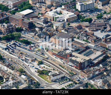 An aerial view of Gravesend, Kent, South East England, UK Stock Photo ...