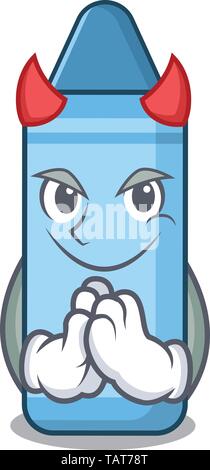 Angry blue crayon in the character shape Stock Vector Image & Art - Alamy