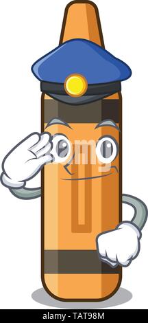 Detective orange crayon isolated in the character Stock Vector Image ...
