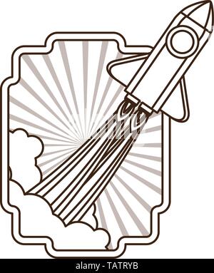 frame with rocket taking off icon Stock Vector Image & Art - Alamy