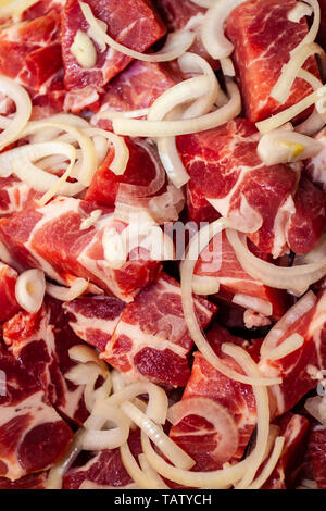 Diced fresh beef with veins Stock Photo - Alamy