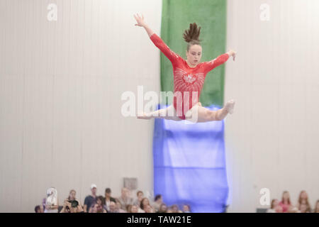 Ottawa, Canada. 26th May, 2019. Hannah Scharf (#267) performs her floor ...