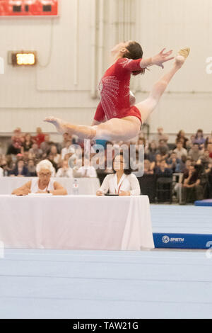 Ottawa, Canada. 26th May, 2019. Hannah Scharf (#267) performs her floor ...