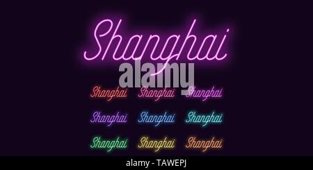 Shanghai City Name (China, Asia) with black white city map illustration ...