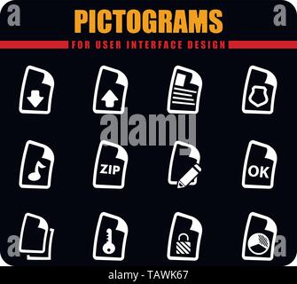 document professional vector pictograms for user interface design Stock ...