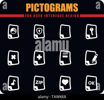 document professional vector pictograms for user interface design Stock ...