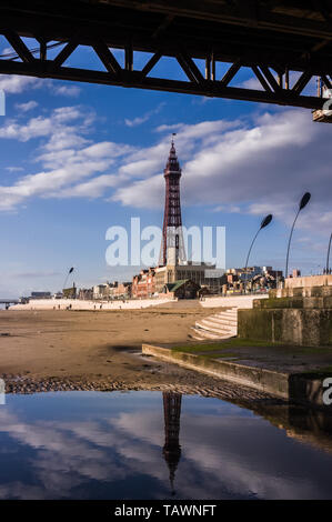 Woolworth Building with Blackpool Tower Blackpool Lancashire UK Stock ...
