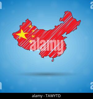 China map vector illustration, scribble sketch China Stock Vector Image ...